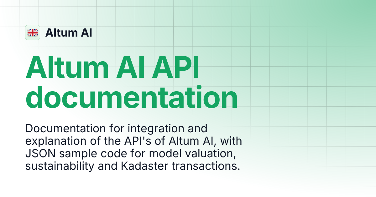 Altum AI API documentation | Altum AI