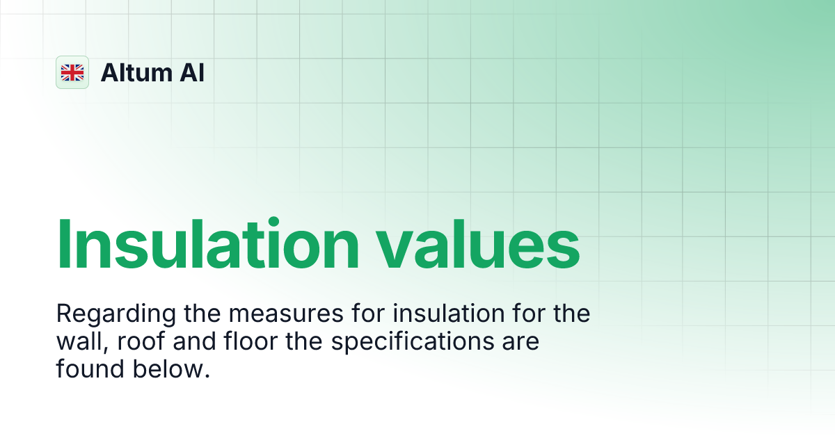 Insulation values | Altum AI