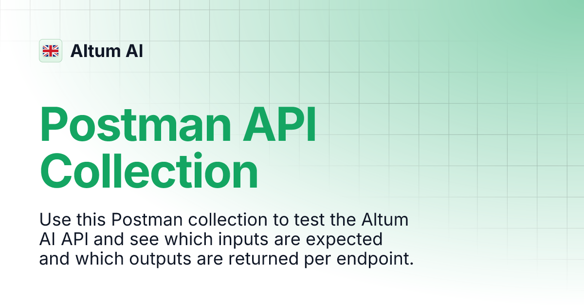 Postman API Collection | English | Altum AI
