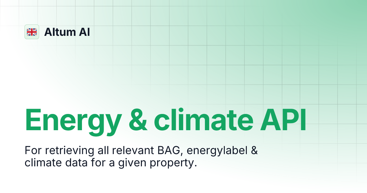 Energy & climate API | Altum AI