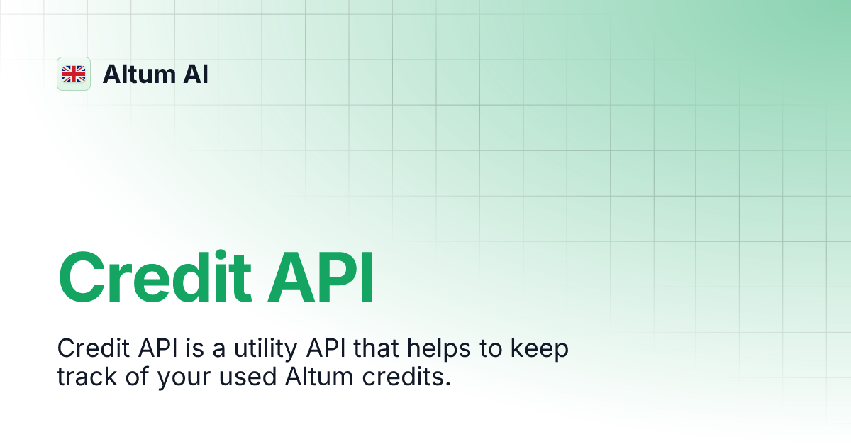 Credit API | English | Altum AI