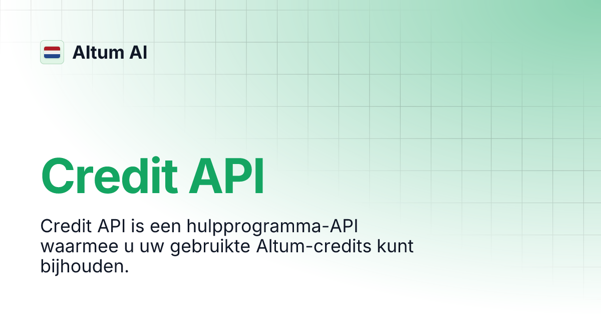 Credit API | Altum AI