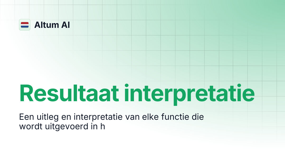 Resultaat interpretatie | Altum AI